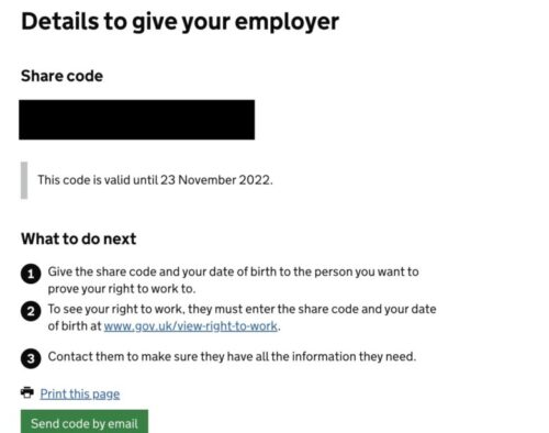 イギリスで就労資格の証明に必要なShare codeの取得方法 | Lazybones in the UK